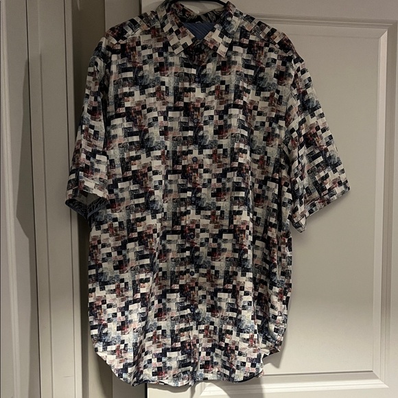 Robert Graham | Shirts | Robert Graham Mosaic Pattern Shirt Blue Red ...